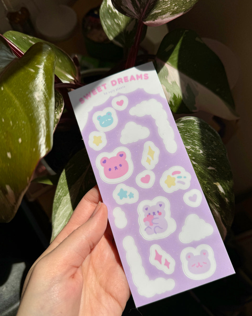 sweet dreams bear sticker sheet – Ugly Plants